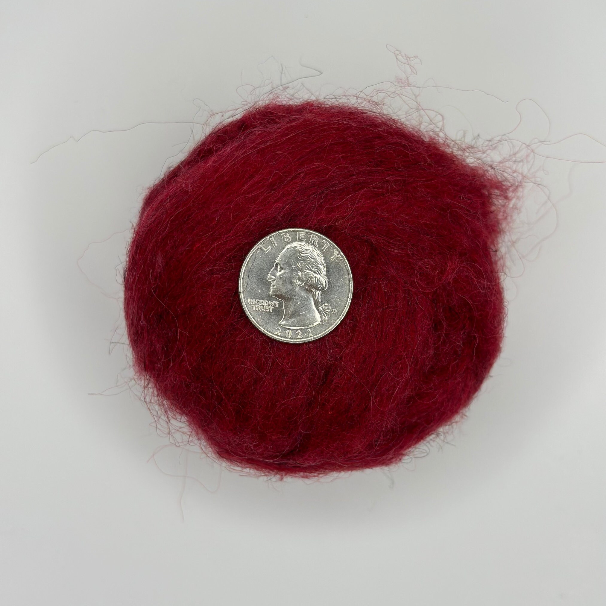 Icelandic Wool Roving Ball - Fire Red - Telderer's Rainbows End Farm