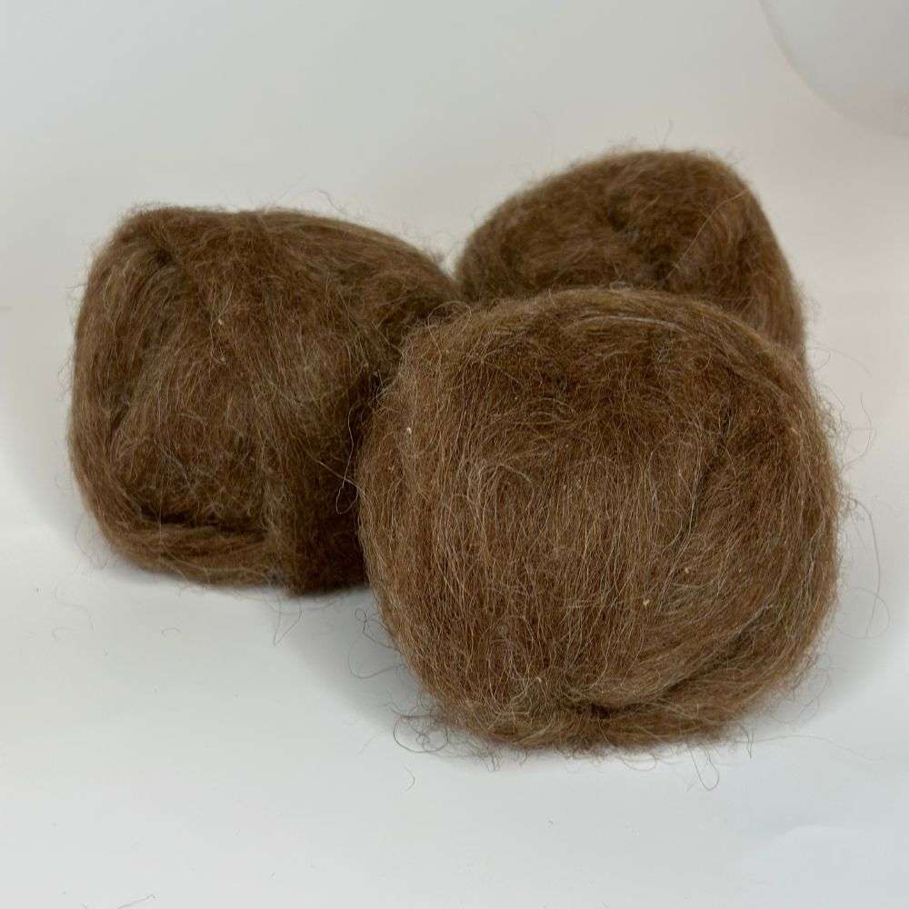 Icelandic Wool Roving - Natural Chestnut Brown 1oz - Telderer's ...