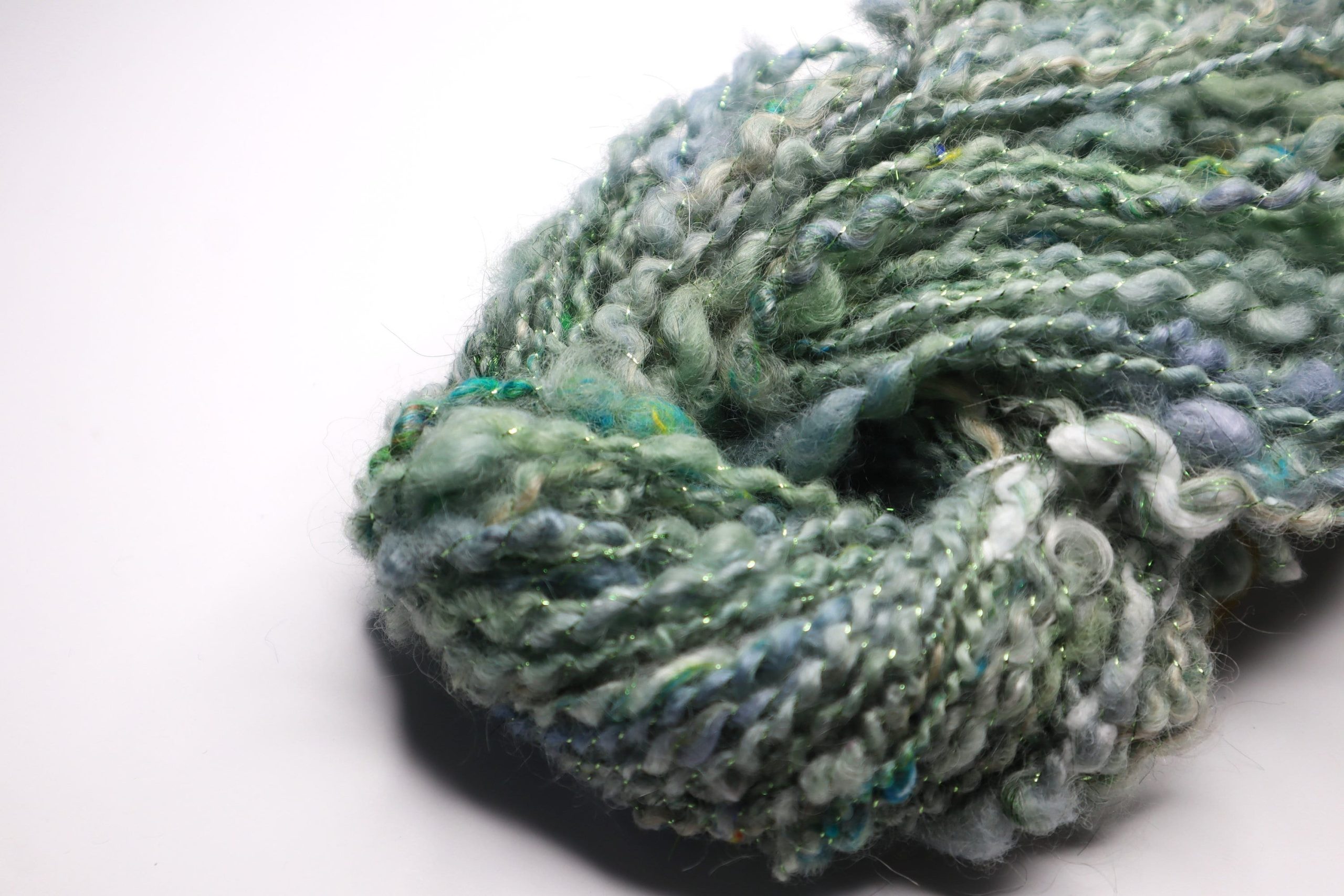 Handspun and Hand Dyed Wool Art Yarn - Aqua Frolic - Telderer's ...
