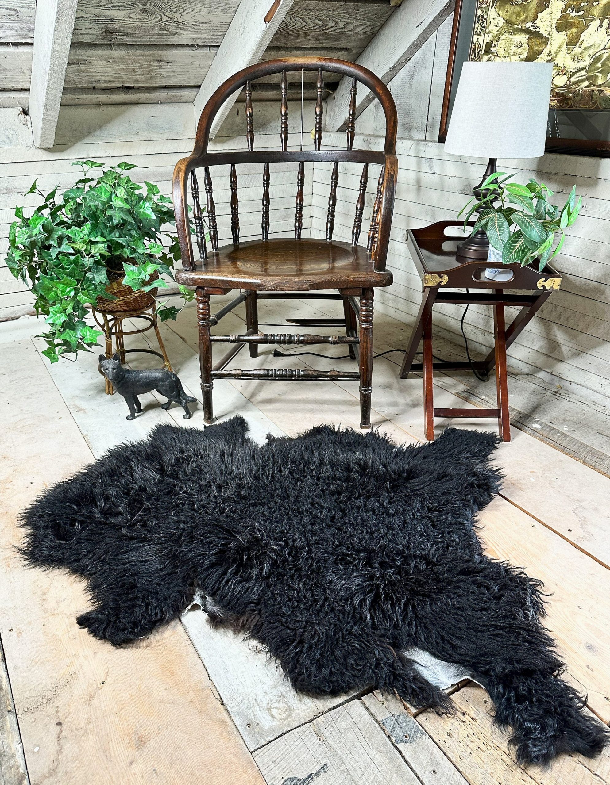 All Natural Lustrous Coal Black sheepskin w/ waves - Telderer's ...