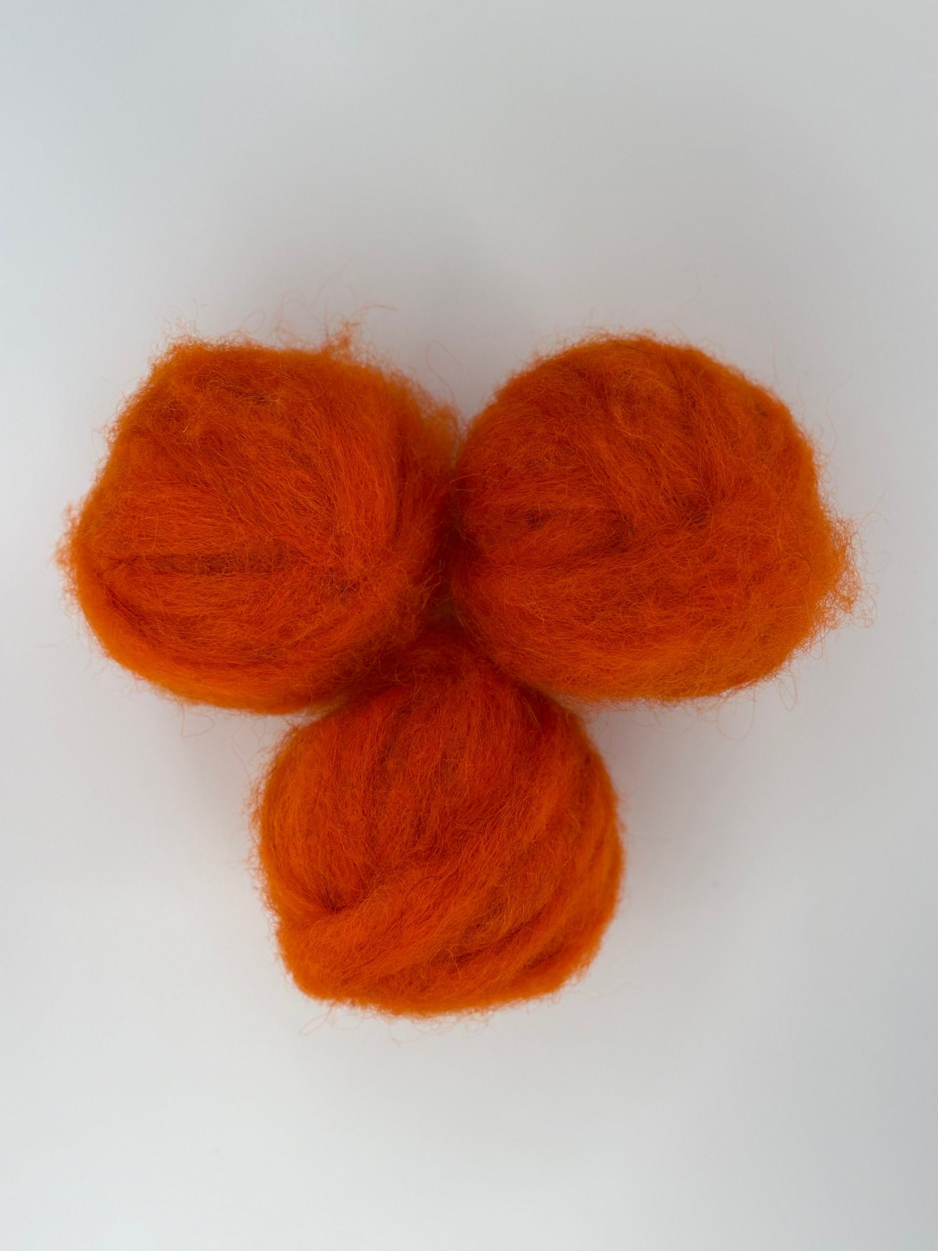 Icelandic Wool Roving Ball - Sunset Orange - Telderer's Rainbows End Farm