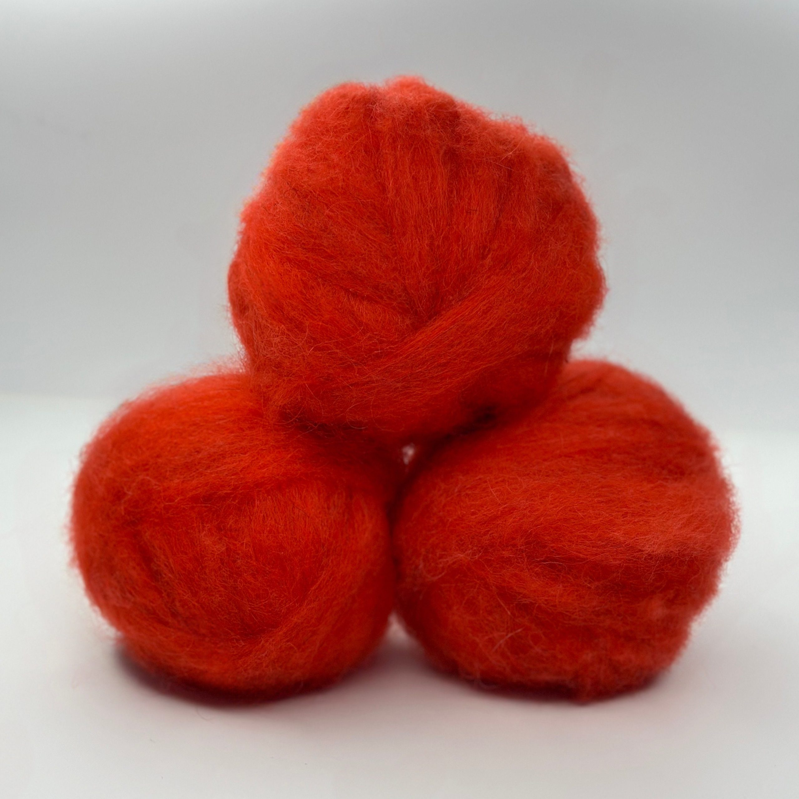 Icelandic Wool Roving Ball - Koi Orange - Telderer's Rainbows End Farm