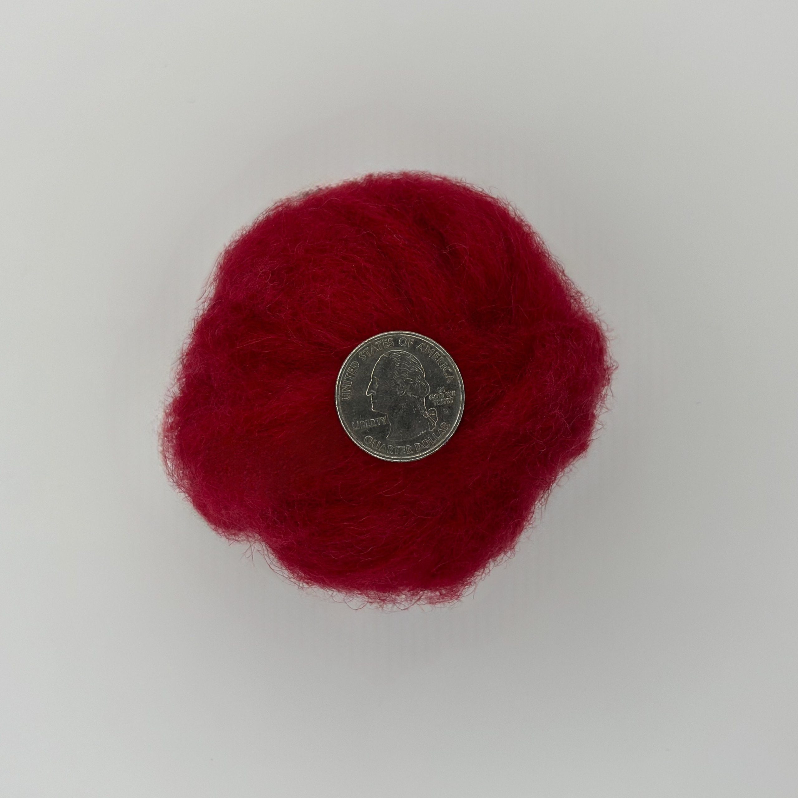 Icelandic Wool Roving Ball - Raspberry Red - Telderer's Rainbows End Farm