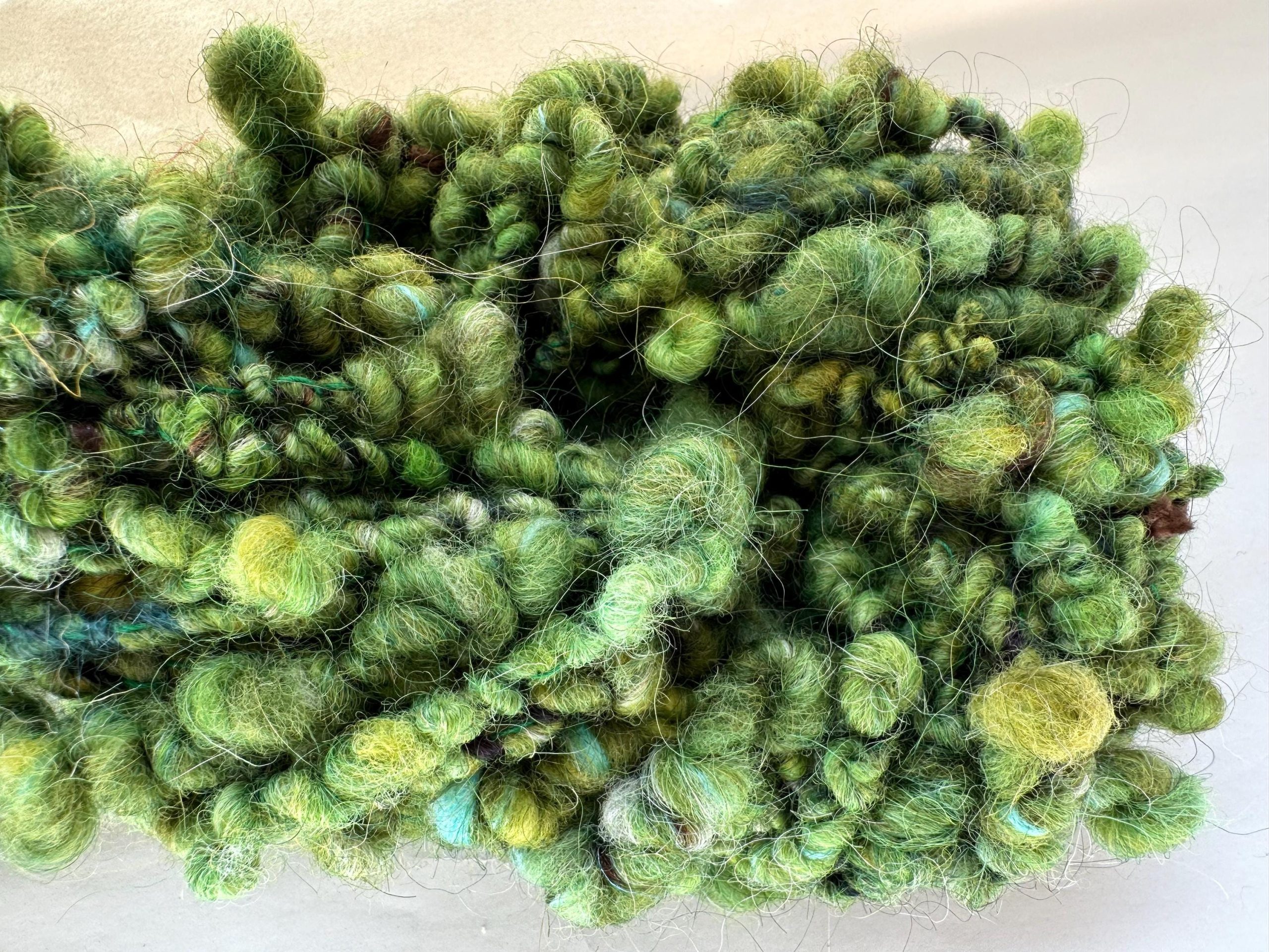 Mossy Floor Boucle Yarn - Textured Yarn with Bamboo, Angelina, Cotton ...